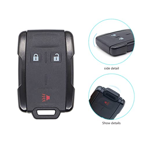 Xucanarmy Key Fob Replacement, Car Keyless Entry Remote Control fit for Chevy Silverado Colorado GMC Canyon Sierra M3N-32337100 (1 Pack(3 Button), Black Side)