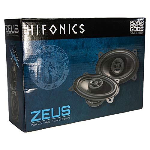 Hifonics ZS46CX Zeus Coaxial Car Speakers (Black, Pair) β 4x6 Inch Coaxial Speakers, 200 Watt, 2-Way Car Audio, Passive Crossover, Sound System (Grills Not Included)