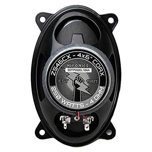 Hifonics ZS46CX Zeus Coaxial Car Speakers (Black, Pair) β 4x6 Inch Coaxial Speakers, 200 Watt, 2-Way Car Audio, Passive Crossover, Sound System (Grills Not Included)