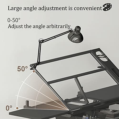 Drawing Table Drafting Table Art/Adjustable Glass Drawing Table with 2 Drawers, Art Desk Art Table with Storage, Student Desk Study Desk for Drawing, Painting, Writing And Studying beautiful scenery