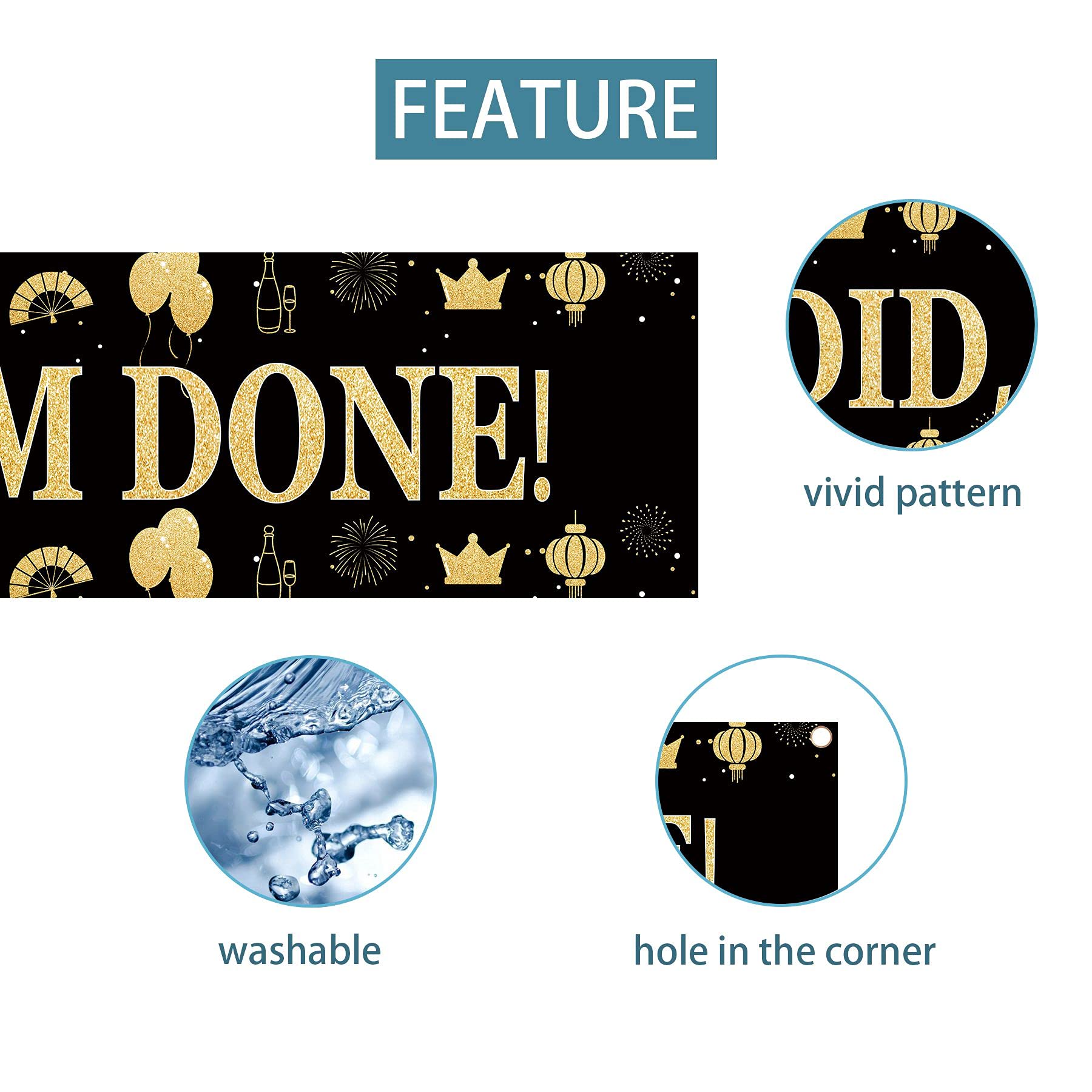 I Do I Did I’m Done Backdrop Banner Decorations, Large Divorced Party Sign Supplies, Single Af, Newly Unwed Party Photo Booth Props Décor (9.8x1.6ft)