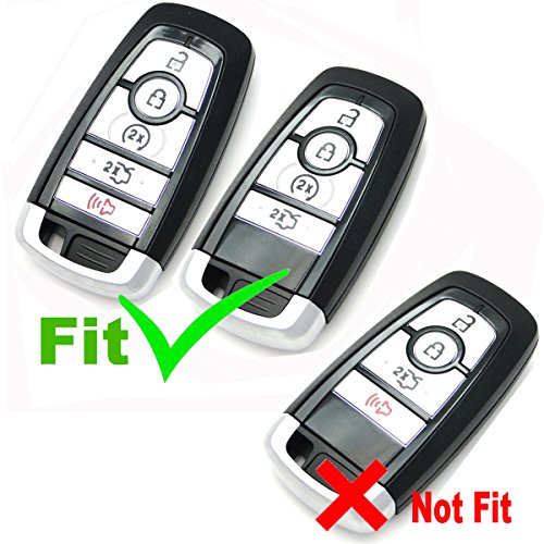 2Pcs Coolbestda Rubber 5buttons Smart Key Fob Full Protector Remote Skin Cover Case Keyless Jacket for 2019 2018 2017 Ford Fusion F250 F350 F450 F550 Edge Explorer