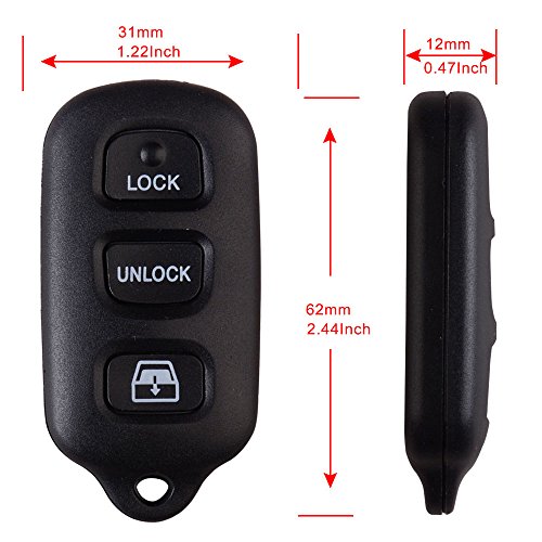BESTHA 2 Key Fob Replacement for Toyota 4Runner Sequoia keyless entry remote HYQ12BBX, HYQ12BAN, HYQ1512Y