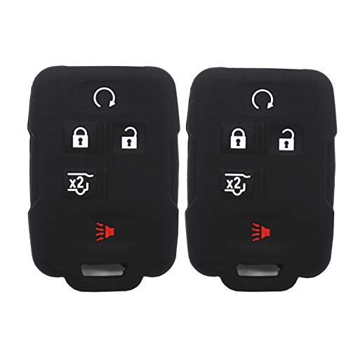 Ezzy Auto A Pair Black Silicone Rubber Key Fob Case Key Cover Key Jacket Skin for Enclave Colorado Silverado 1500 Suburban Tahoe Yukon Sierra 1500
