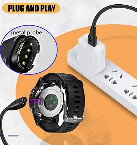 CHS Watch Charging for Garmin Watch, 3FT USB Garmin Charger & Data Transfer, for Garmin Fenix 7X 7 6X 6 6S 5 5X 5S Plus, Forerunner 935, Vivoactive 3, Approach S10 S40