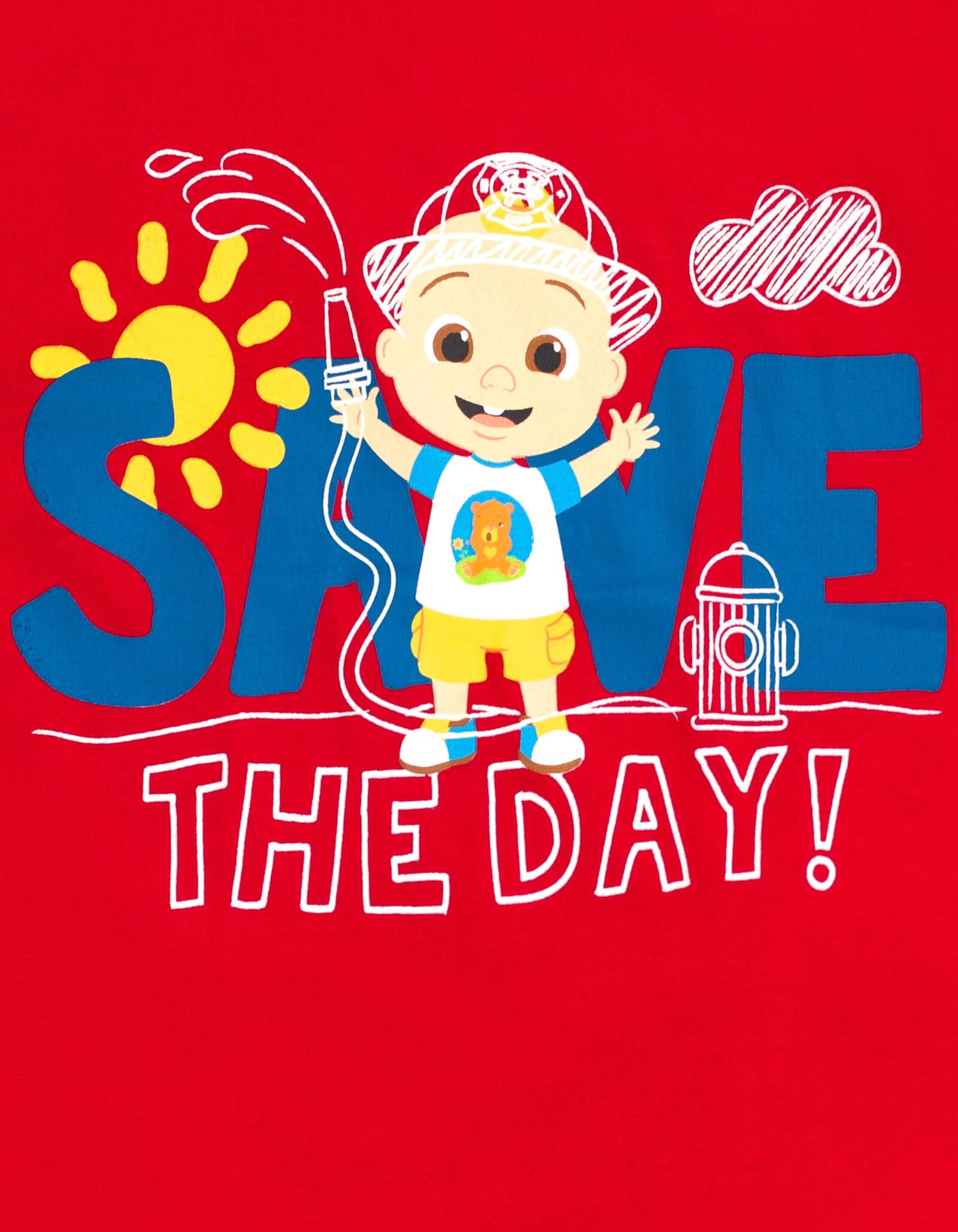 CoComelon JJ Baby Boys Graphic T-Shirt & Mesh Shorts Set Gray/Red 18 Months