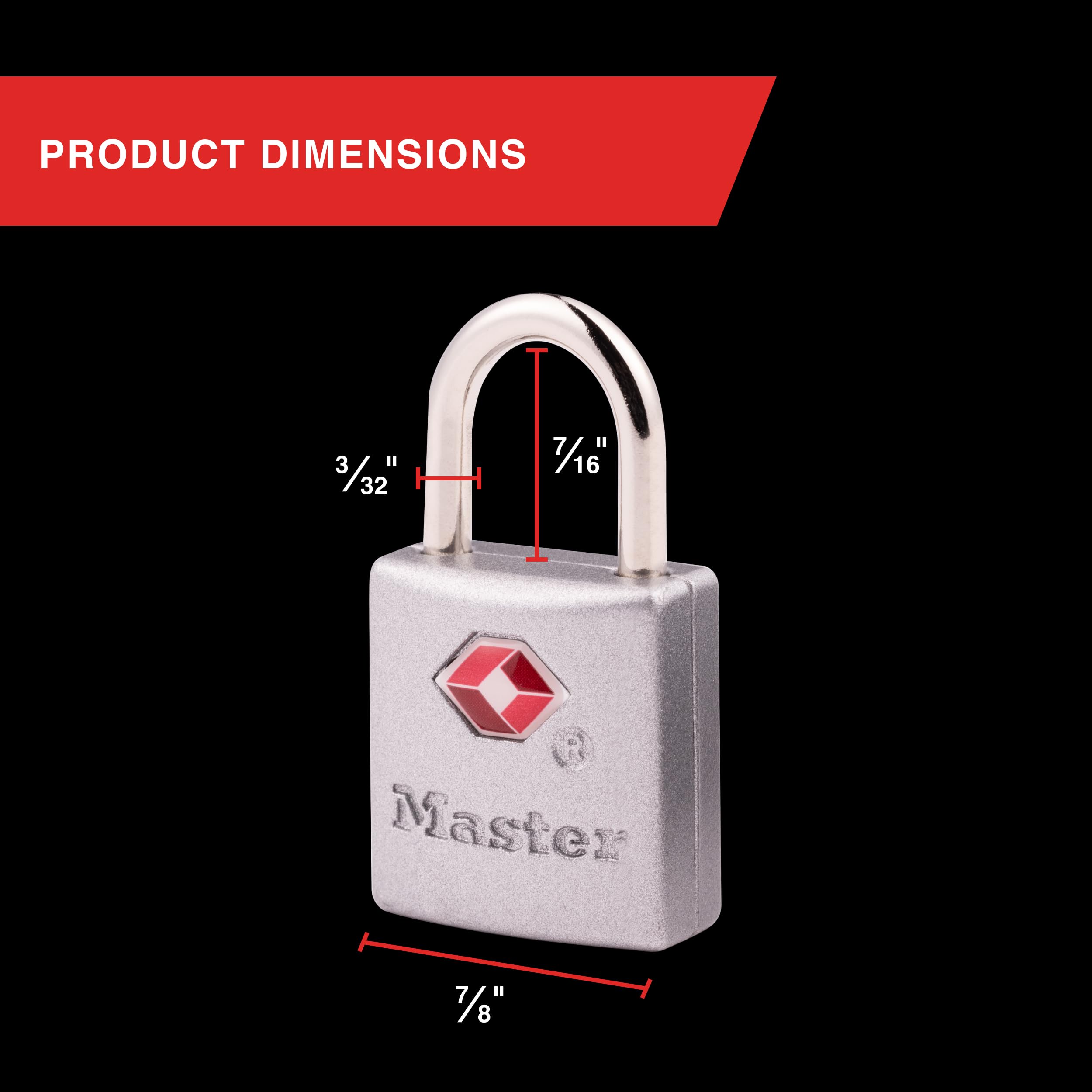 Master Lock TSA Luggage Locks with Key, TSA Approved Lock for Backpacks, Bags and Luggage, 4 Pack, 4683Q