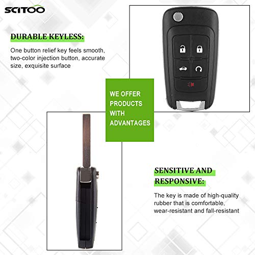 SCITOO 1PC OHT01060512 Keyless Entry Remote Flip Key Shell for Chevy 2003-2006 for Buick Encore Allure LaCrosse