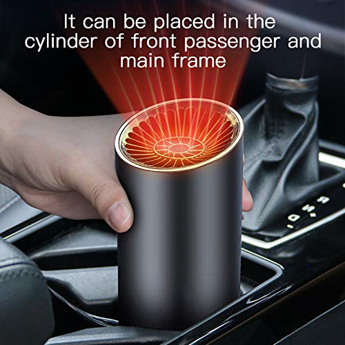 Portable Car Heater, 12V 150W Car Fan Plug in Cigarette Car Defroster Car Fan with Air Purification 2 in 1 Fast Heating & Cooling Function 3-Outlet with Sucker Holder