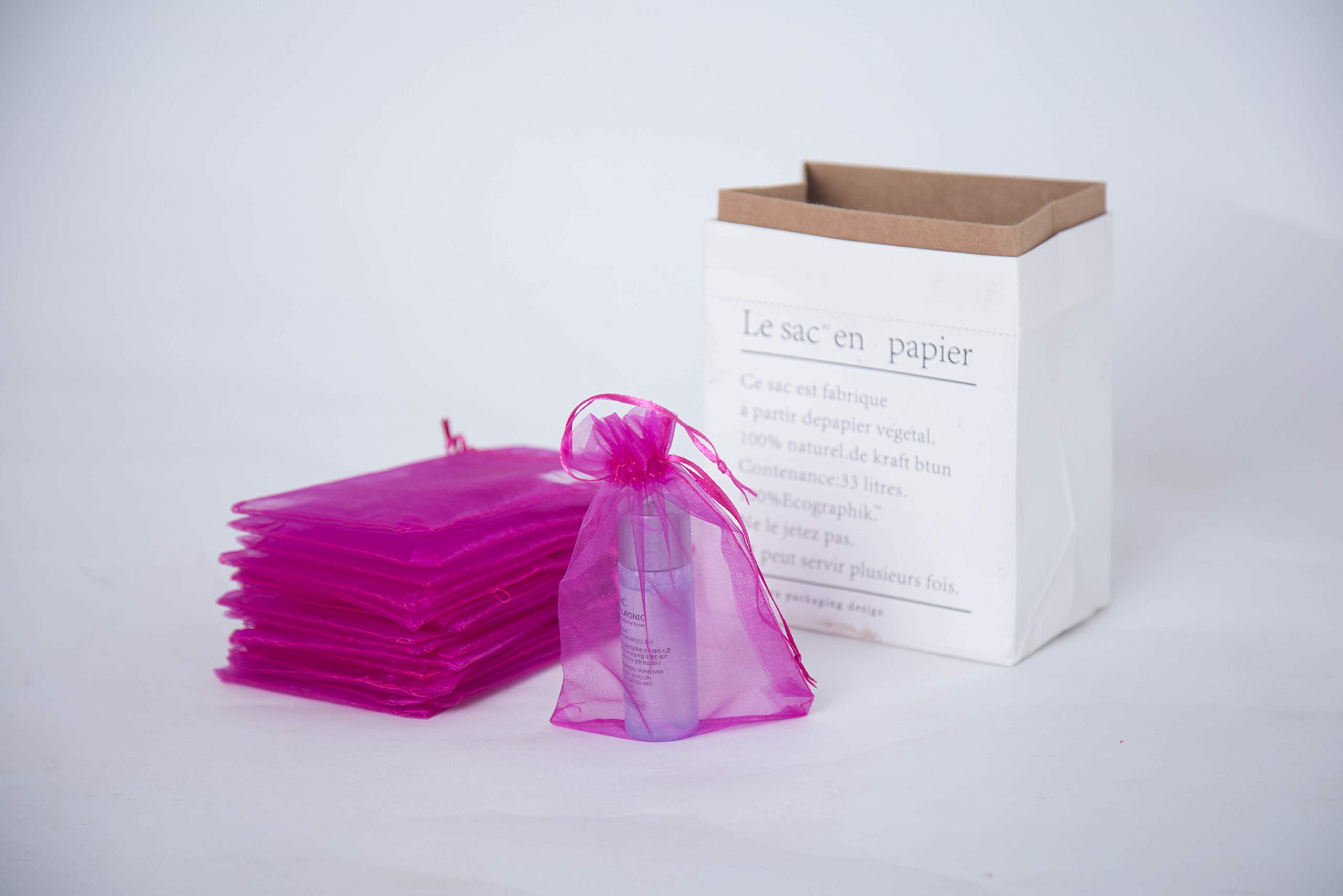 Xin 50pcs 5x7inch(about12.7x17.8cm)transparent drawstring organza bags, jewelry bags, wedding party Christmas gift bags, cosmetics gift bags (grey)