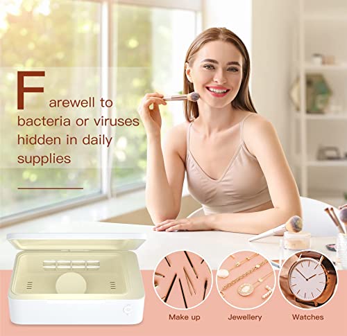 UV Light Sanitizer Box Kill Rate up to 99.99% Mosalogic Portable Phone Sanitizer Cleaner Wireless Charger for iPhone Samsung Smartphone