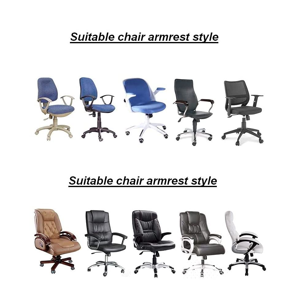Isccdy Removable Washable Office Chair Armrest Slipcovers Covers Pads (Black)