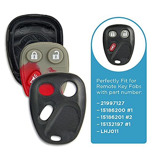 Keyless2Go Replacement for New Shell Case and Button Pad for Remote Key Fob with FCC LHJ011 - Shell ONLY