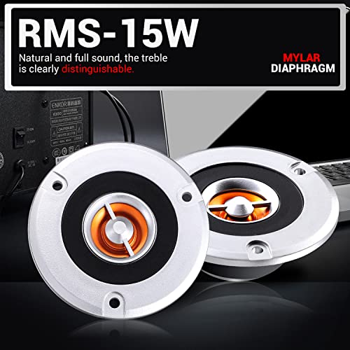 Facmogu 2PCS 3 Inch Silver Tweeter Speaker, RMS 15W 4 Ohm High Efficiency Mini Tweeter Speakers for Home Theatre, Car Tweeter Speaker for Car Audio System Accessories