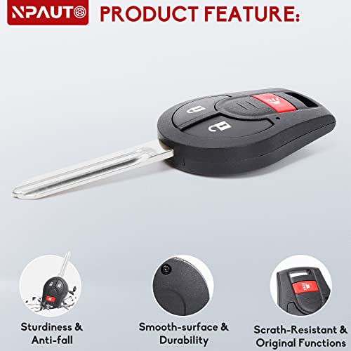 NPAUTO Key Fob Replacement for Nissan Versa Juke Rogue Sentra Titan Armada Cube Frontier NV 2008-2015 | Infiniti FX35 FX45 2003-2008 Keyless Entry Remote Uncut Ignition Key Fob (CWTWB1U751, Pack of 2)