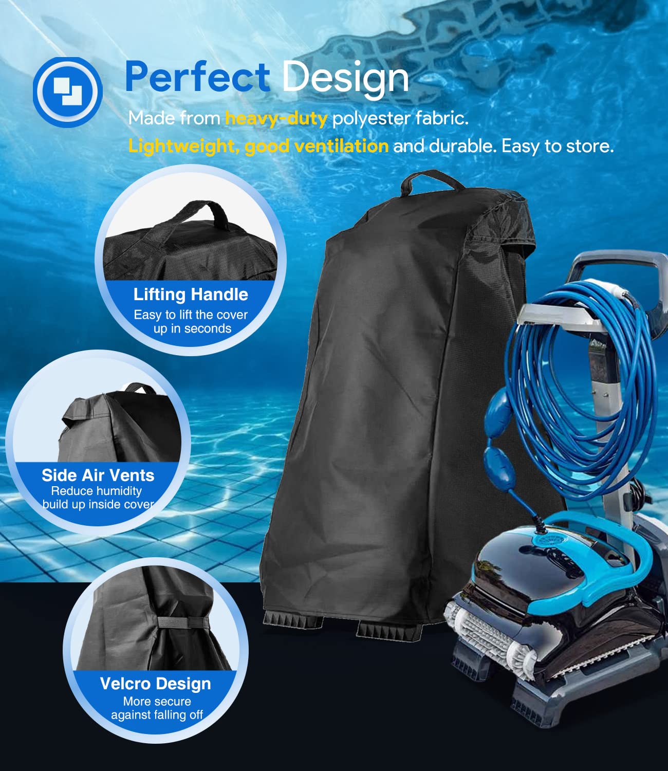 Replacement for Dolphin 9991794-R1 Robotic Pool Cleaner Classic Caddy Cover for All Dolphin Cleaner, Waterproof