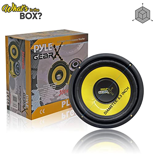 Pyle 6.5 Inch Mid Bass Woofer Sound Speaker System - Pro Loud Range Audio 300 Watt Peak Power w/ 4 Ohm Impedance and 60-20KHz Frequency Response for Car Component Stereo PLG64