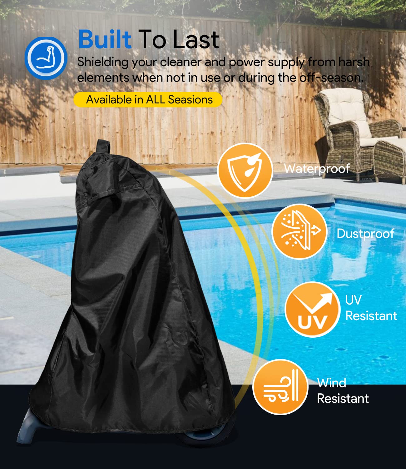 Replacement for Dolphin 9991794-R1 Robotic Pool Cleaner Classic Caddy Cover for All Dolphin Cleaner, Waterproof