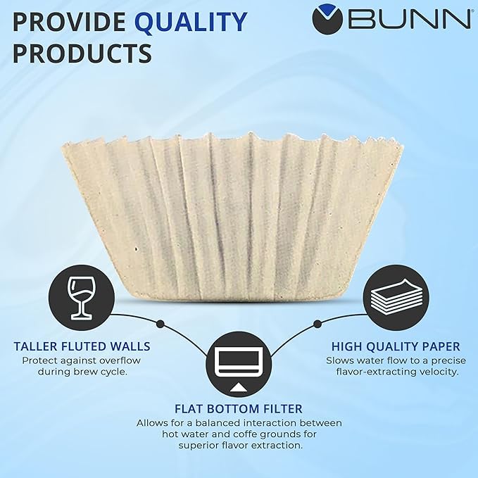 BUNN Coffee Filters, 10/12-Cup Size, 100 Filters/Pack,White