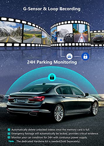 REDTIGER Dash Cam for Cars,4K UHD 2160P Car Camera Front, Wi-Fi GPS,3.18" LCD Screen,Night Vision,170° Wide Angle,WDR,G-Sensor,24H Parking Monitor, Support 256GB Max
