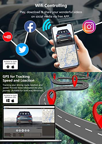 REDTIGER Dash Cam for Cars,4K UHD 2160P Car Camera Front, Wi-Fi GPS,3.18" LCD Screen,Night Vision,170° Wide Angle,WDR,G-Sensor,24H Parking Monitor, Support 256GB Max