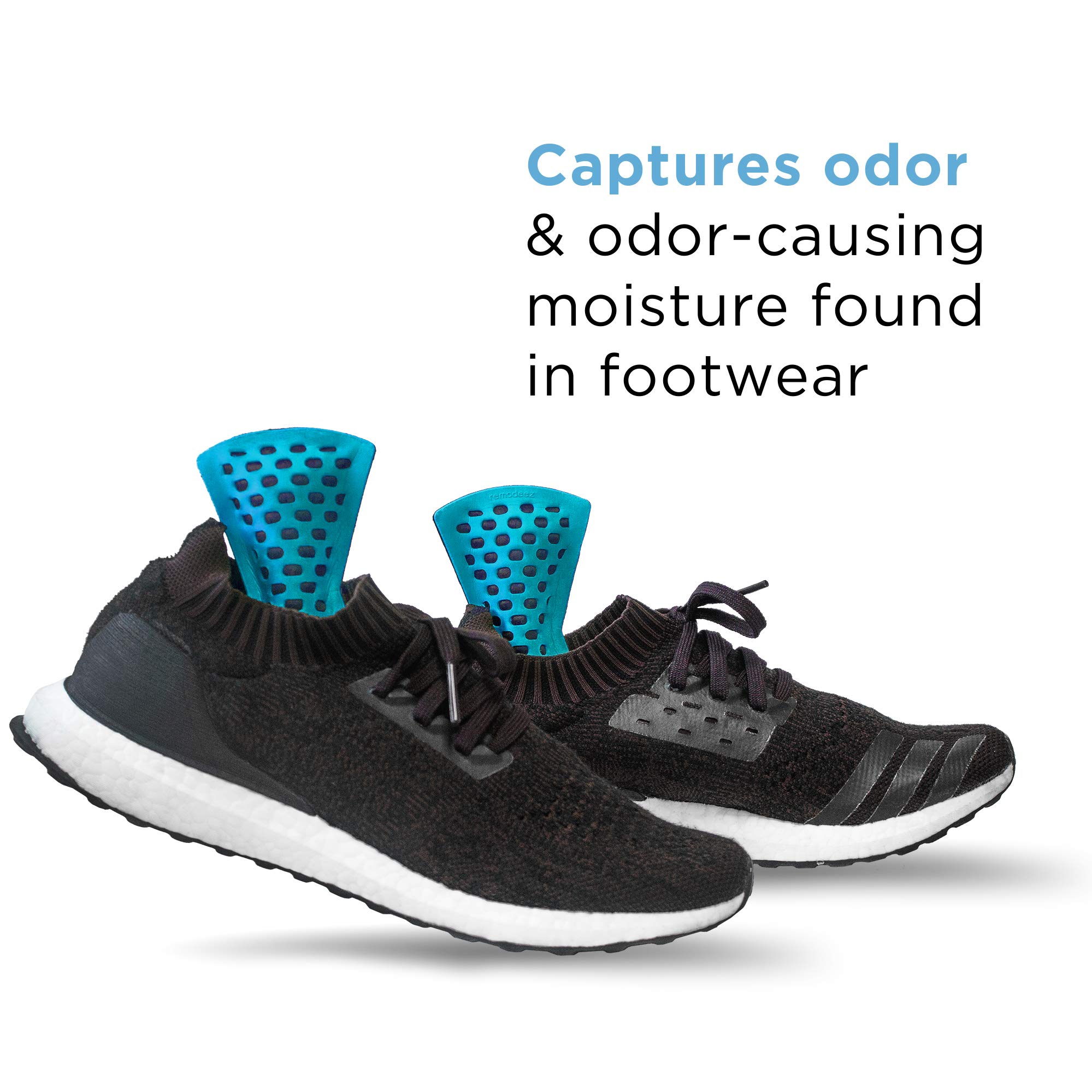 remodeez Deodorizer and Odor Eliminator, Nontoxic Coconut, Activated Charcoal, Natural Air Fresheners, Moisture & Odor Absorber for Shoe (Blue, 1-Pair), (2)