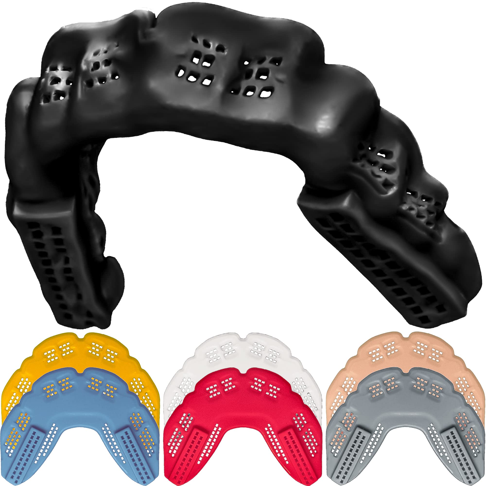 Bulletproof: World’s Thinnest Most Breathable Mouthguard is 3X Stronger. MMA 7v7 & Flag Football Lacrosse Basketball Hockey BJJ Boxing Sports Mouth Guard Grinding Teeth. Men Women Adult Youth Braces