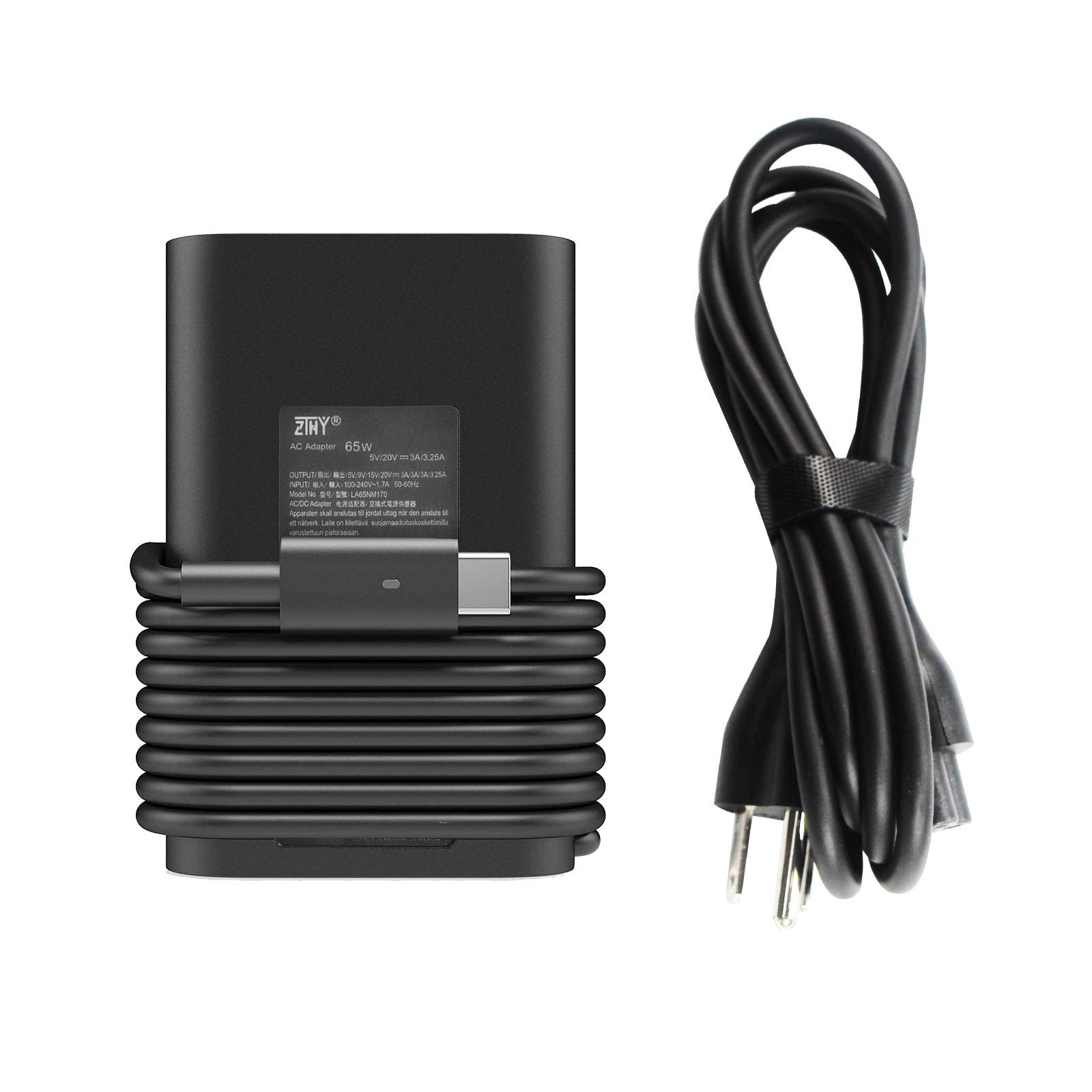 New 65W USB-C Type C AC Adapter Laptop Charger Replacement for Dell Latitude 5290 7200 7210 7400 7389 7390 2-in-1 7300 7320 7310 5320 7275 7370 XPS 13 9300 9310 9360 9365 9370 9380 LA65NM170