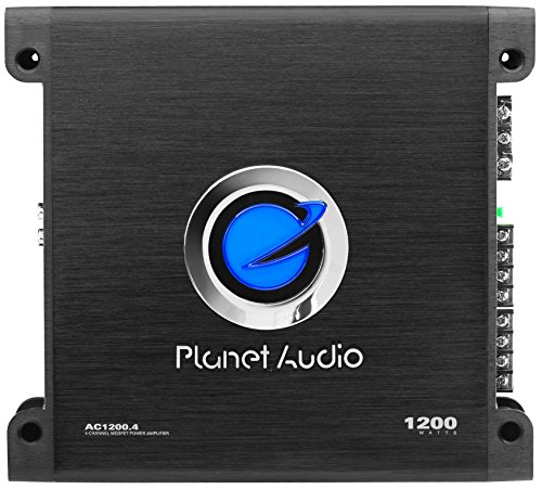Planet Audio AC1200.4 4 Channel Car Amplifier - 1200 Watts, Full Range, Class A/B, 2-4 Ohm Stable, Mosfet Power Supply, Bridgeable