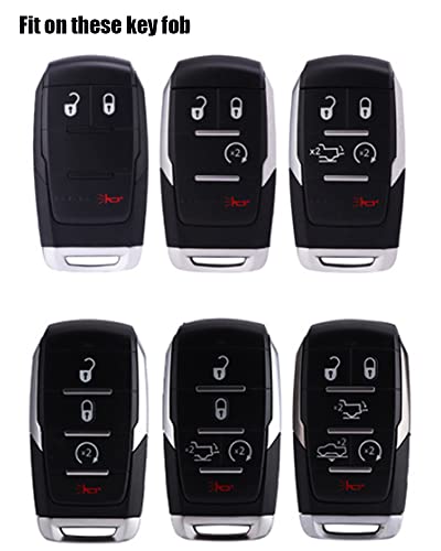 for Dodge TPU Protector Key Fob Cover Case fit for 2022 2021 2020 2019 Dodge 1500 5B Rubber Keyless Entry Key Fob OHT-4882056 (Blue)