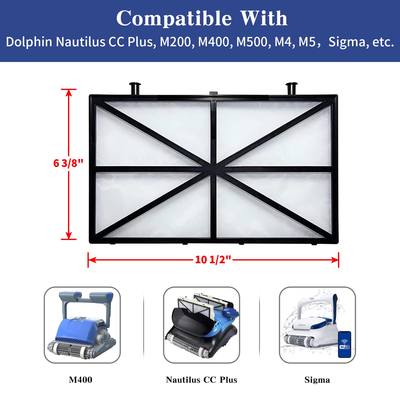 SUNRRA Spring Filter Cartridges Compatible with Dolphin Nautilus CC Plus (Not for Nautilus CC), Nautilus CC Supreme, M200/M400, Part # 9991433-R4, for Capture Larger Debris, 4 Packs