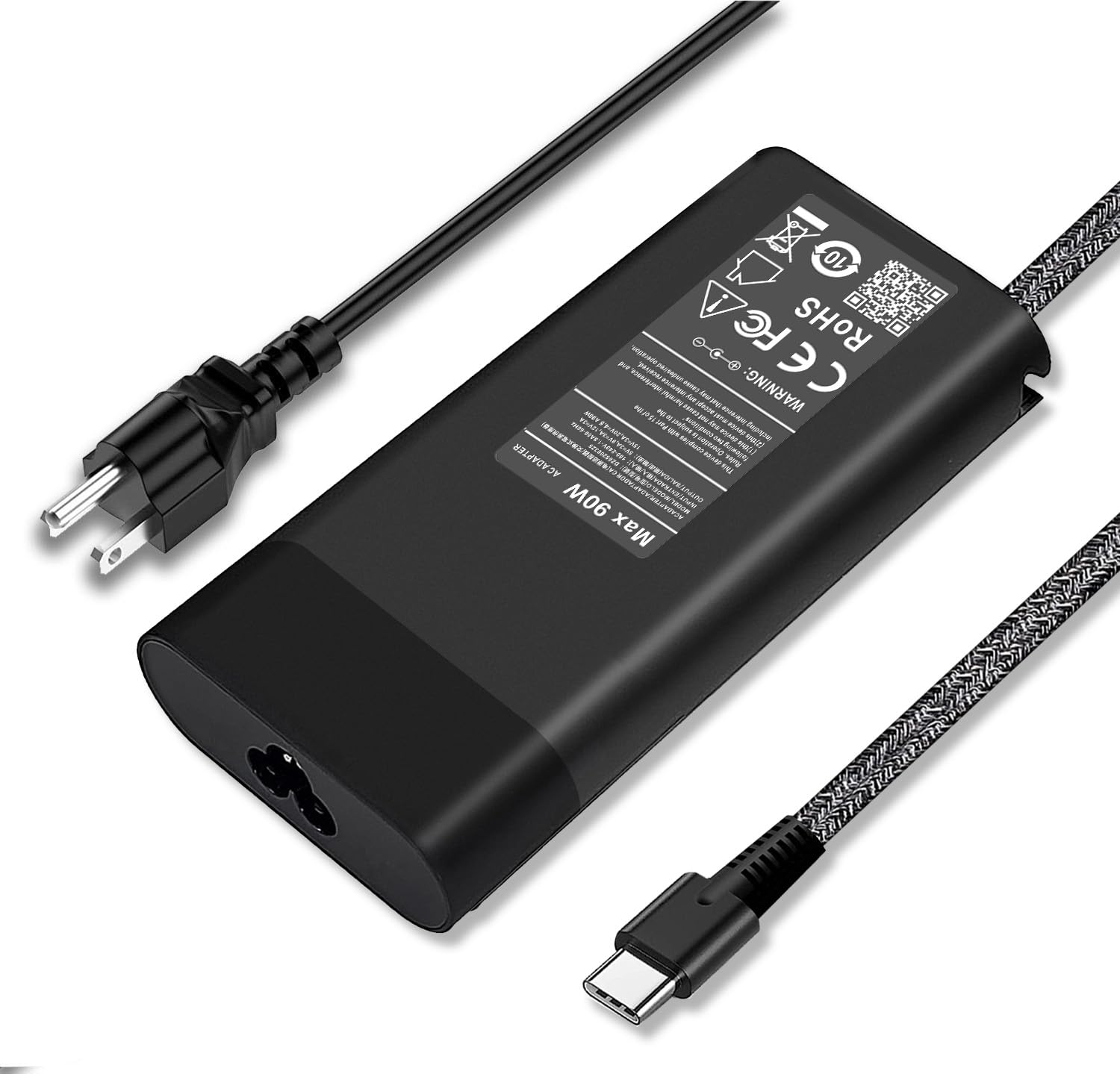 90W Type C Laptop Charger, Universal 20V 4.5A Chromebook Adapter for Dell Latitude 5420 5520 7420 5400 7300 7389 5430 5530 7430 7390 ; Dell XPS 13 12 9320; Precision 5530 2in1, 3540, 3550, 5550, 5750