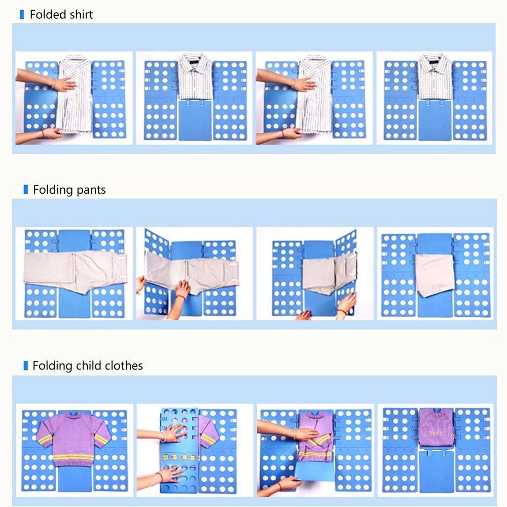 Shirt Folding Board Tshirt Folding Board t Shirt Folder Clothes Folding Board Plastic Laundry Folder Home Storage Tool for Adults and Children, Blue
