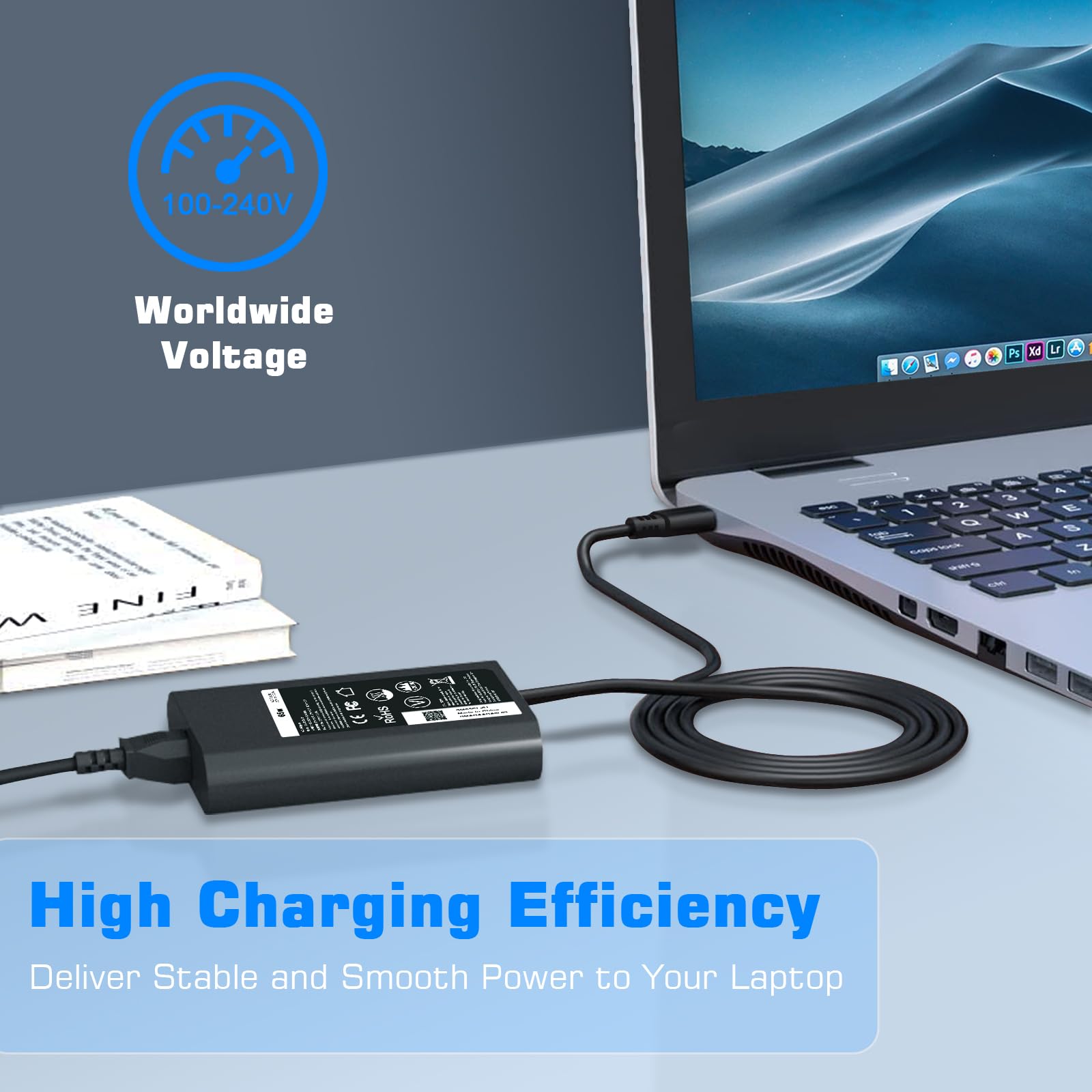 Charger for Dell Laptop, USB-C Type C 65W 45W Watt Power Adapter Replacement for Dell Latitude, Dell XPS, Dell Chromebook, LA65NM190