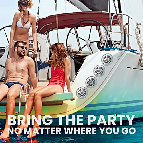 BOSS Audio Systems MCK508WB.64S Marine Boat Stereo Sound System Speaker Package - Single Din Radio Receiver Head Unit, No CD Player, Bluetooth Audio, Two 6.5 Inch Full Range Speakers, Dipole Antenna