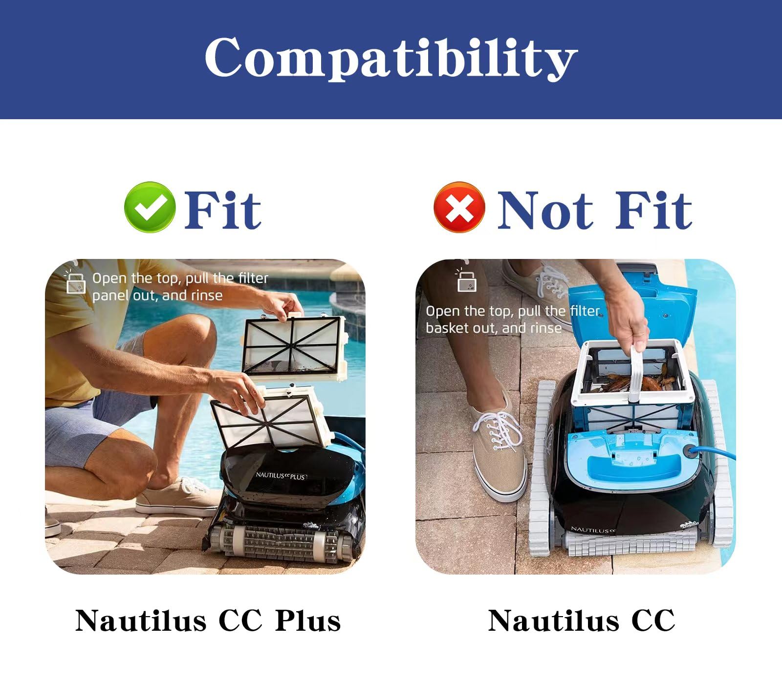 SUNRRA Spring Filter Cartridges Compatible with Dolphin Nautilus CC Plus (Not for Nautilus CC), Nautilus CC Supreme, M200/M400, Part # 9991433-R4, for Capture Larger Debris, 4 Packs