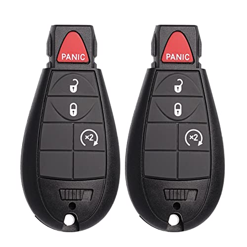 Key Fob Fobik Replacement Fits for Dodge Ram 1500 2013 2014 2015 2016 2017 2018 2019 2020 2021 2500 3500 4500 5500 2013-2018 Pickup Truck Keyless Entry Remote Start Control GQ4-53T 4B Set of 2