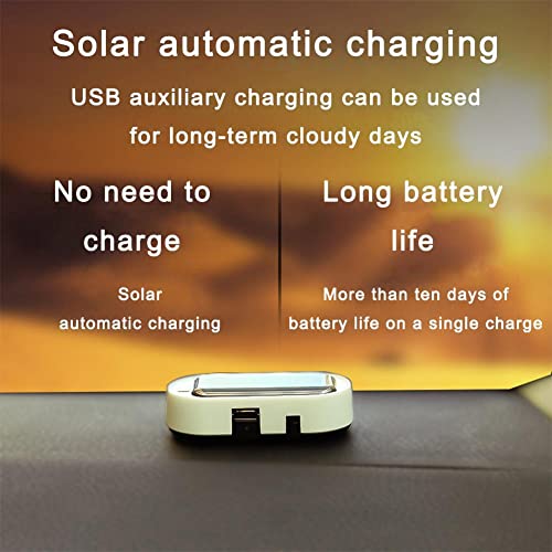 SXRC Car Solar Power Simulated Dummy Alarm Warning Anti-Theft LED Flashing Security Light,Car Anti-Theft Lights,Car Alarm Light with USB Port,Solar Powered Car Alarm System,Flash Strobe Light, Blue