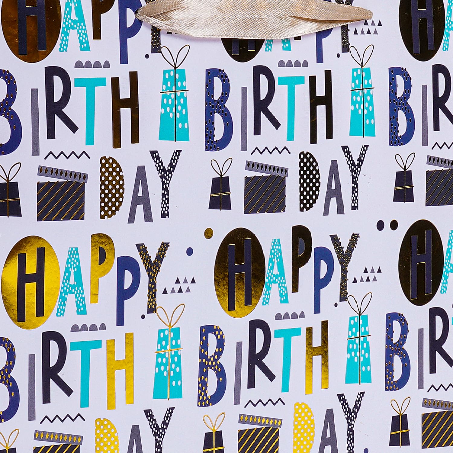 Elephant-package 2Pcs 12.6" Large Happy Birthday Gift Bags with Tissue Paper for Birthday Party.