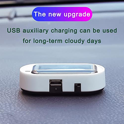 SXRC Car Solar Power Simulated Dummy Alarm Warning Anti-Theft LED Flashing Security Light,Car Anti-Theft Lights,Car Alarm Light with USB Port,Solar Powered Car Alarm System,Flash Strobe Light, Blue