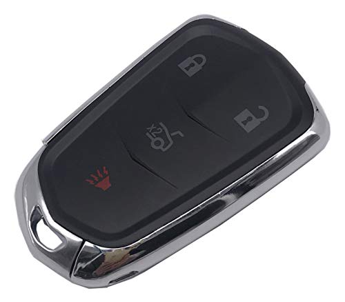 Smart Key Fob Case Shell Fit for 2015-2019 Cadillac Escalade CTS SRX XT5 ATS STS CT6 4 Buttons Keyless Entry Remote Control Car Key Fob Cover Casing Replacement (Black)