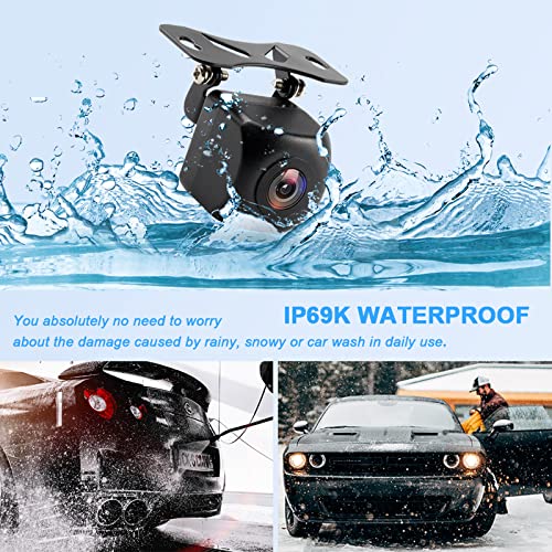 Backup Camera, HD Waterproof Ip69K Backup/Front View Camera, Rear View Camera 720P HD Star Light Night Vision and 140°All-Round View, Reverse Camera Systems for Cars, Trucks, RV, SUV,Van (Black)