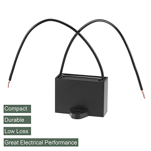 YOKIVE Ceiling Fan Capacitor CBB61, Metallized Polypropylene Film Capacitor Great for Fans Pumps Motors Running (12uF 250V AC 2 Wires 50/60Hz)