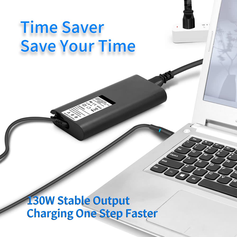 130W USB-C AC Adapter Laptop Charger Fit for Dell XPS 15 9500 9510 9575 2-in-1 17 9700 9710 Latitude 7210 7310 7410 9410 9510 Precision 5750 3560 3551 Also Work Lenovo Asus ACER HP Computer
