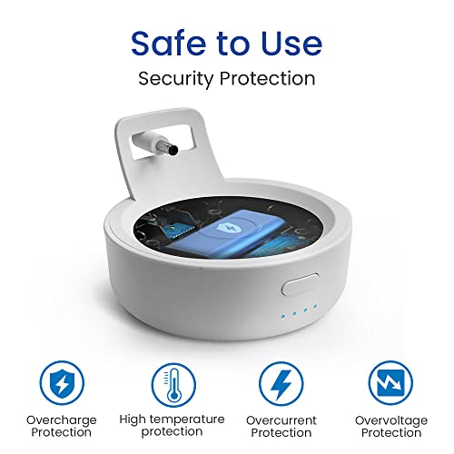 GGMM D5 Battery Base for Echo Dot 5th Generation, Portable Echo Dot Battery Base, Compatible with Alexa Echo Dot 4/5th Gen, Dot 5 Stand Accessories, Last Up to 7 Hours, White (Not Include Speaker)