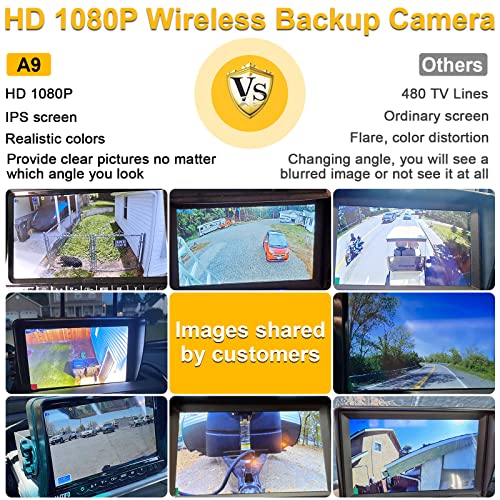AMTIFO RV Backup Camera Wireless HD 1080P Bluetooth 2 Travel Trailer Rear View Cam System 7 Inch DVR Monitor Truck Camper Infrared Night Vision Reverse Cameras Adapter for Furrion Pre-Wired RVs A9