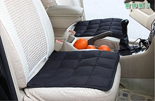 DGQ Natural Bamboo Charcoal Non-Slip Seat Cushion 17.7" 17.7"- Home Office Car Chair Cover Pad Mat (Pack of 1,Black)