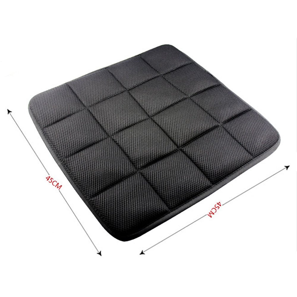 DGQ Natural Bamboo Charcoal Non-Slip Seat Cushion 17.7" 17.7"- Home Office Car Chair Cover Pad Mat (Pack of 1,Black)