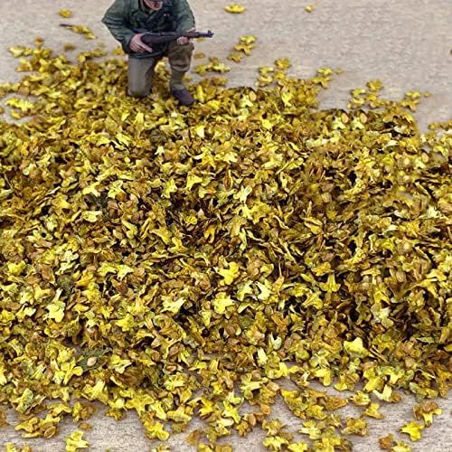 Realistic Miniature Leaves Simulation Leaves for DIY Mini Model Railway Fairy Garden Architecture Diorama Scenery Landscape Layout, Pack of 4