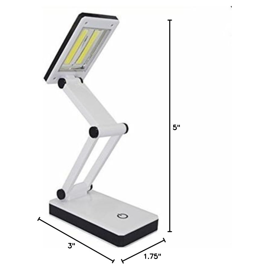 [New Version] TOMOL Super Bright COB LED Portable Desk Lamp Travel Lamp :Foldable, Touch Sensitive Control, 3 Adjustable Brightness Levels, Battery and USB Powered